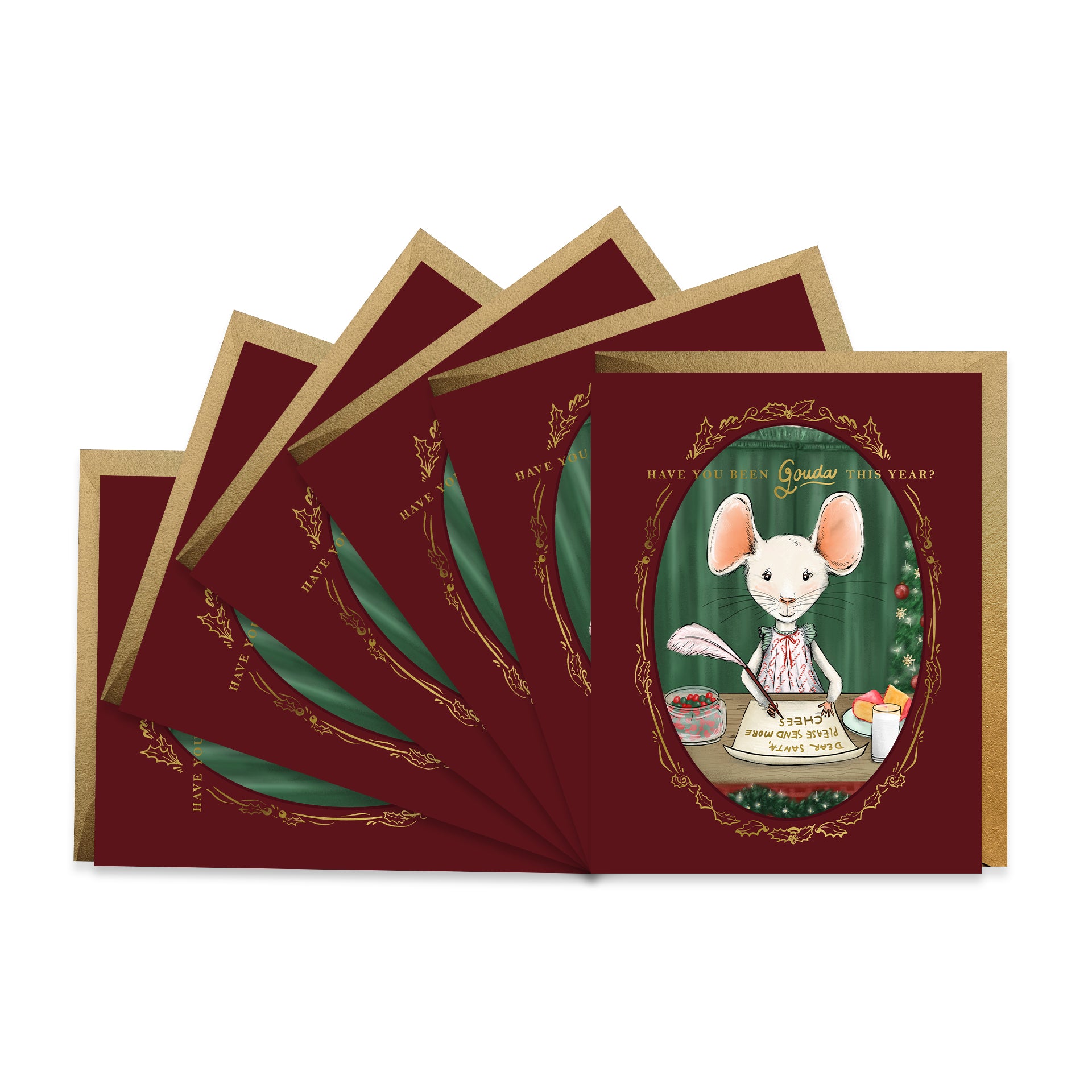 Gouda Christmas Mouse - Boxed Set of Six – Good Juju Ink