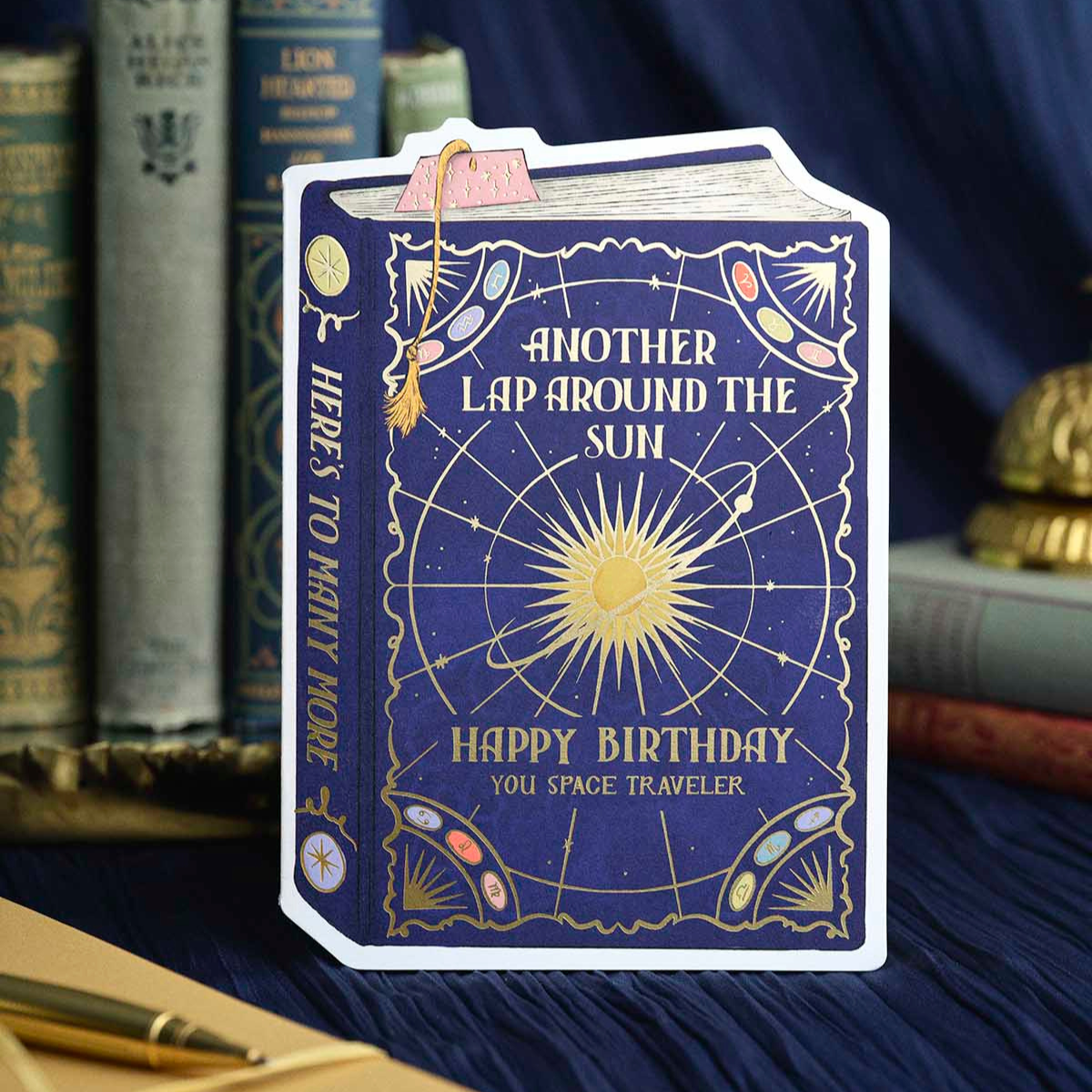 Cosmos Birthday Book-Shaped Greeting Card – Celestial Design – Good ...
