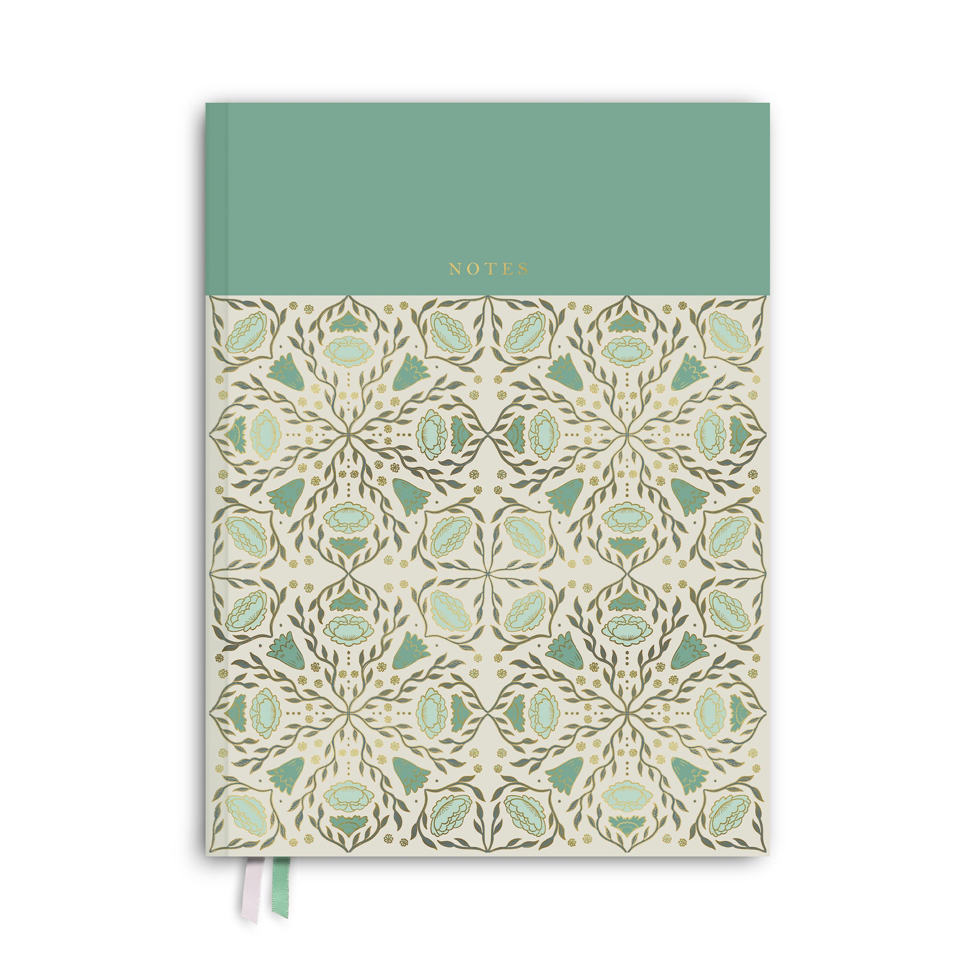 Folk Pattern Hardcover Notebook - Viridian Green – Good Juju Ink